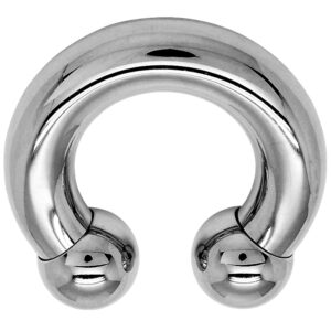 bodytrend titanium circular barbell horseshoe pa ring - 00g to 18g - popular sizes 6mm to 19mm - british standard - certified by sheffield assay office