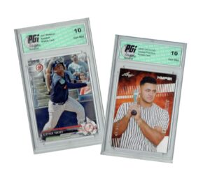 gleyber torres & jasson dominguez bowman & leaf hype! 2) rookie card lot pgi 10