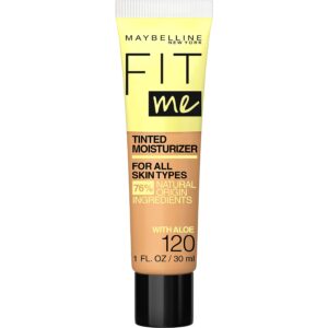 maybelline fit me tinted moisturizer, natural coverage, face makeup, 120, 1 count