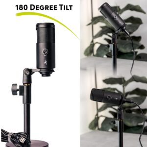 FTF GEAR Studio Condenser USB Microphone Kit with Adjustable Desk Stand Shock Mount and Circular Metal Stand