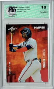 ronald acuna 2018 leaf hype! #1a the #1 of 5 rookie card pgi 10