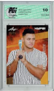 jasson dominguez 2019 leaf hype! #26 gold sp, only 25 made rookie card pgi 10