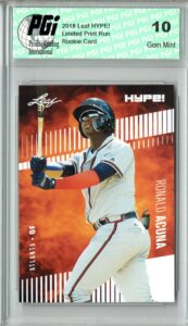 ronald acuna jr. 2018 leaf hype! #1a just 5000 ever made rookie card pgi 10