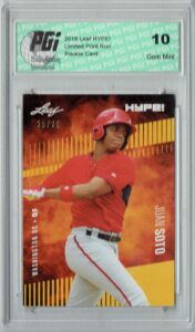 juan soto 2018 leaf hype! #15 gold sp, only 25 made rookie card pgi 10