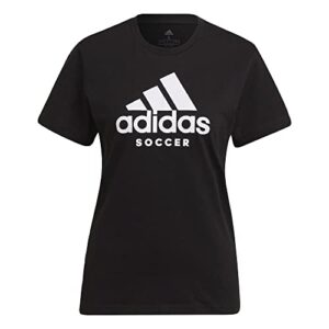 adidas women's soccer logo tee, black, x-small