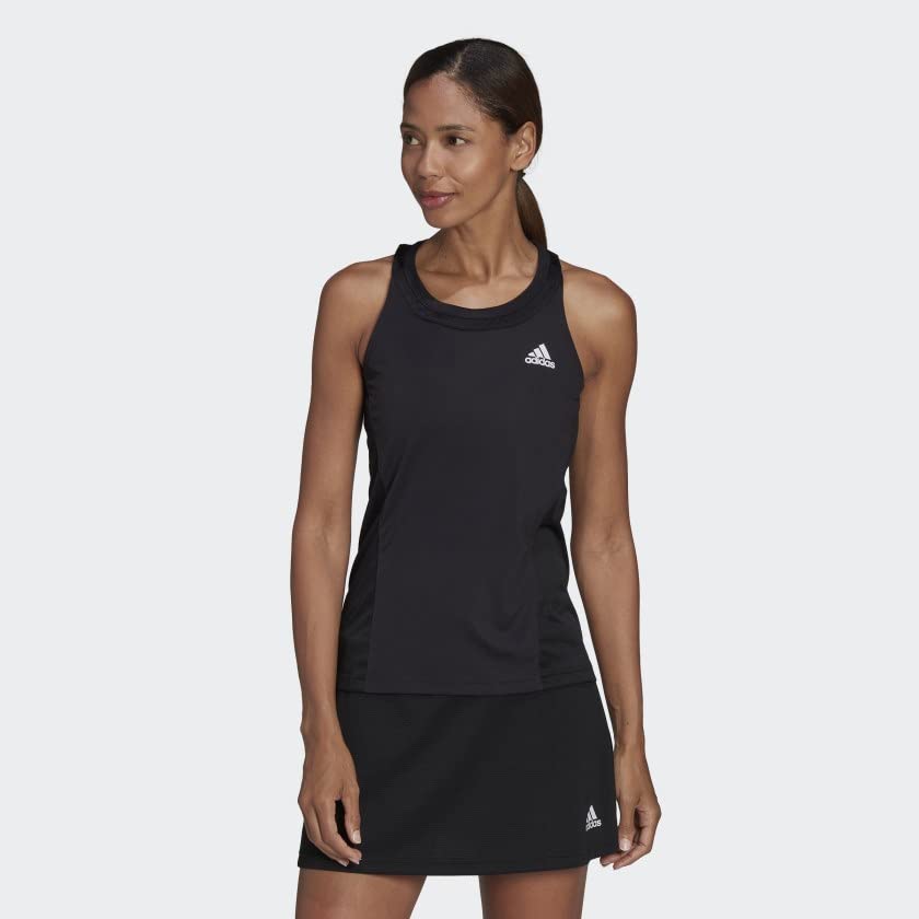 adidas Women's Club Tennis Tank, Black/White, Medium