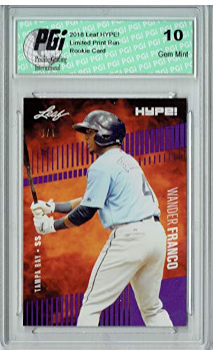 Wander Franco 2018 Leaf HYPE! #2 Purple Blank Back 1 of 1 Rookie Card PGI 10