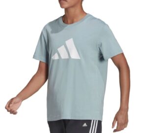 adidas women's sportswear 3-bar tee, magic grey, medium