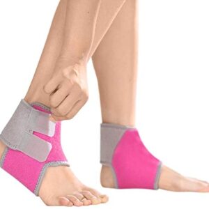 Kids Children Compression Ankle Brace Support Sleeve Adjustable Foot Stabilizer Ankle Guard Pads for Arthritic Pain Relief & Injury Rehabilitation, Elastic Ankle Protector for Sports, 1 Pair