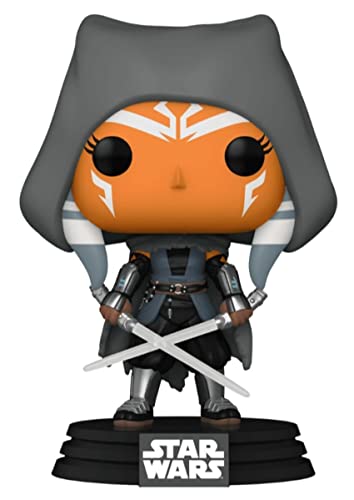 Funko Pop! Star Wars: The Mandalorian - Hooded Ahsoka with Dual Sabers Vinyl Bobblehead, Amazon Exclusive