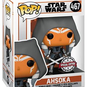 Funko Pop! Star Wars: The Mandalorian - Hooded Ahsoka with Dual Sabers Vinyl Bobblehead, Amazon Exclusive