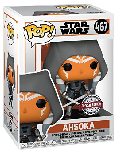 Funko Pop! Star Wars: The Mandalorian - Hooded Ahsoka with Dual Sabers Vinyl Bobblehead, Amazon Exclusive