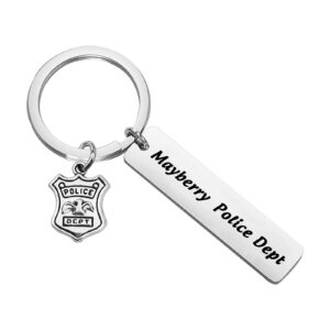 faadbuk funny andy griffith show keychain mayberry police department jewelry andy griffith show lover gift for friend family (mayberry k-s)