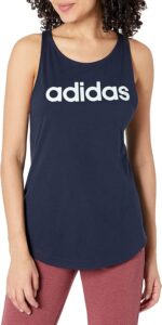 adidas women's essentials loose logo tank top, legend ink/ice mint, xx-small