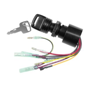 kalanbay ignition key switch 87-17009a2 87-17009a5 for mercury outboard motors remote control box, 6 wire key starter switch 3-position off-run-start