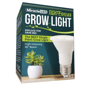 miracle led tight focus led full spectrum daylight single plant growing bulb 6w replacing 75w incandescent grow light,white