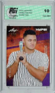 jasson dominguez 2019 leaf hype! #26 purple the #1 of 10 rookie card pgi 10