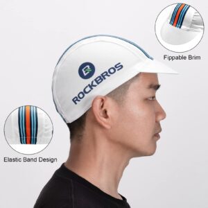 ROCKBROS Men's Cycling Cap Breathable Sun Proof Helmet Liner Hat White