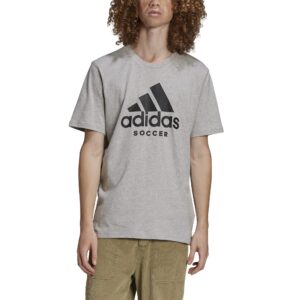 adidas men's standard soccer logo , medium grey heather, x-large