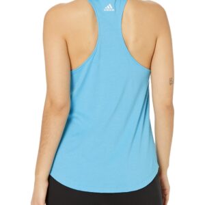 adidas Women's Essentials Loose Logo Tank Top, App Sky Rush/White, XX-Small