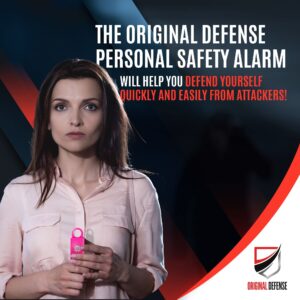 Original Defense® Siren Self Defense for Women - Personal Alarm for Women, Children, & Elderly - Recommended by Police - 130 dB Loud Self Defense Keychain Siren with LED Strobe Light (Magenta)