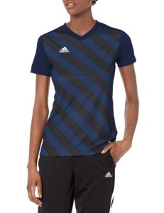 adidas women's entrada 22 graphic jersey, team navy blue/black, medium