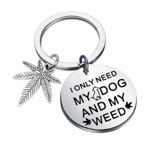 cannabis dog lover gift cannabis weed gift marijuana weed keychain funny dog weed jewelry i only need my dog and my weed (key-dog weed s)