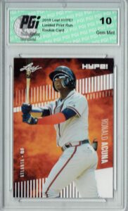 ronald acuna jr. 2018 leaf hype! #1a 10) rookie card lot, all graded pgi 10