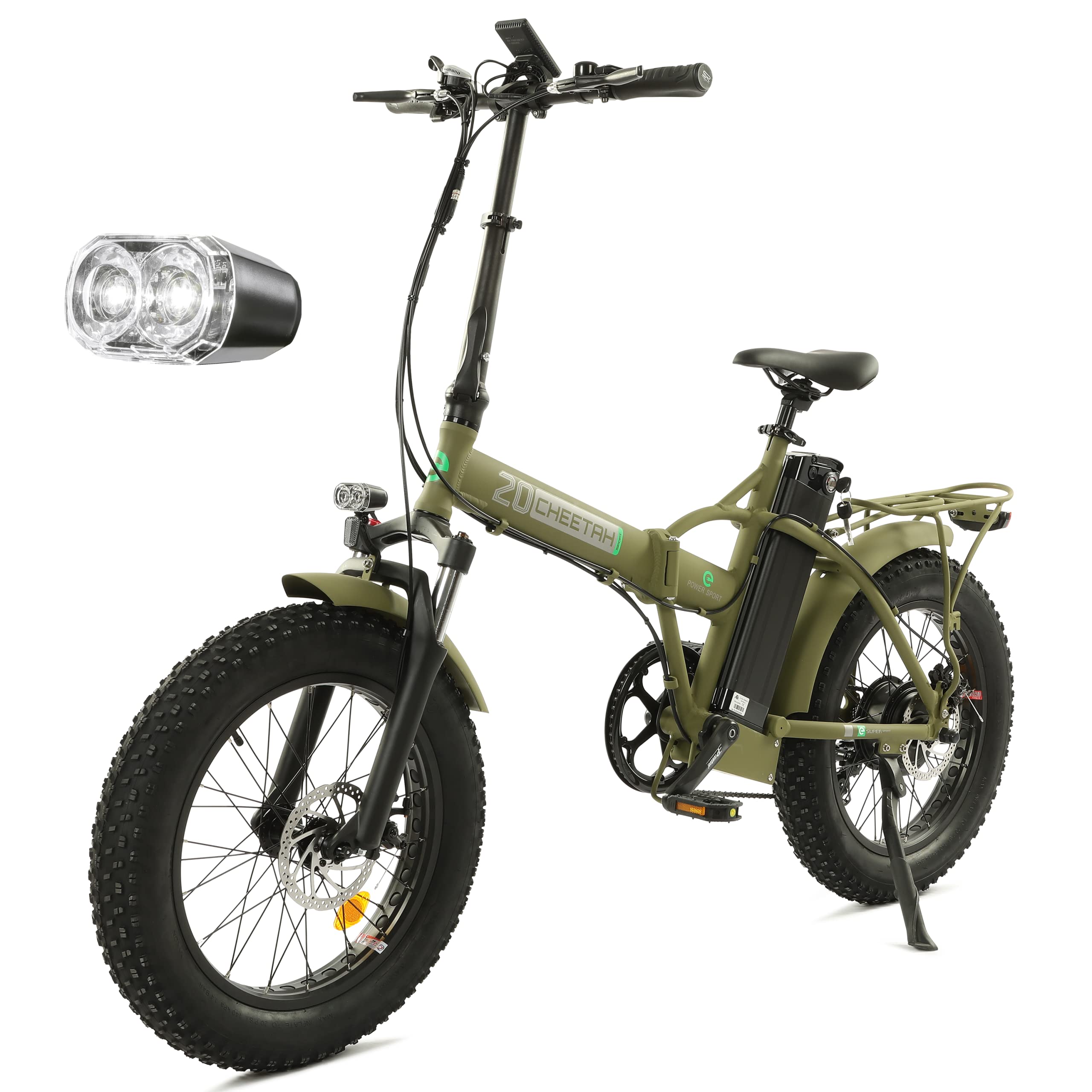 ECOTRIC Advanced 20" Electric Bike for Adults 500W Fat Tire Folding Ebike 48V Electric Bicycle 15AH Removable Battery Suspension Fork Beach Snow Mountain Foldable Bike - 90% Pre-Assembled