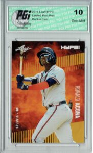 ronald acuna 2018 leaf hype! #1a the #1 of 25 rookie card pgi 10