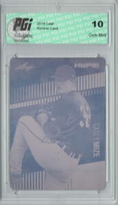 casey mize 2018 leaf hype! #11 rare magenta plate 1 of 1 rookie card pgi 10