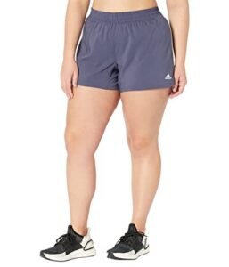 adidas women's plus size pacer 3-stripes woven shorts, shadow navy, 3x