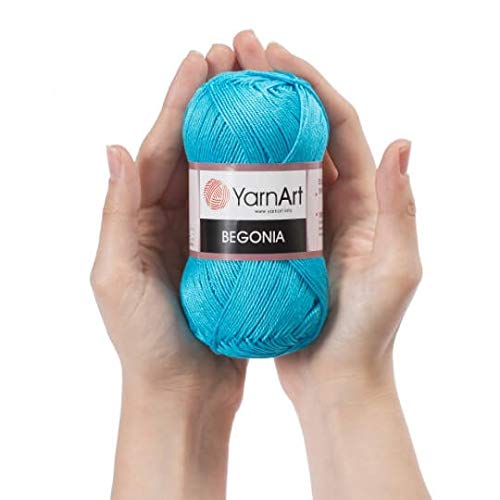 Yarn Art Begonia 100% Mercerized Cotton, Lot of 5 Skein (Pack),Total 8.8 Oz. Each 1.76 Oz (50g) / 185 Yrds (169m), Fine Sport:2 (5351)