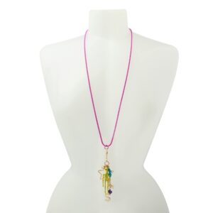 Betsey Johnson Skeleton Mixed Charm Pendant Long Necklace