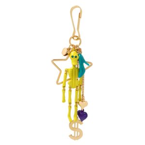 Betsey Johnson Skeleton Mixed Charm Pendant Long Necklace