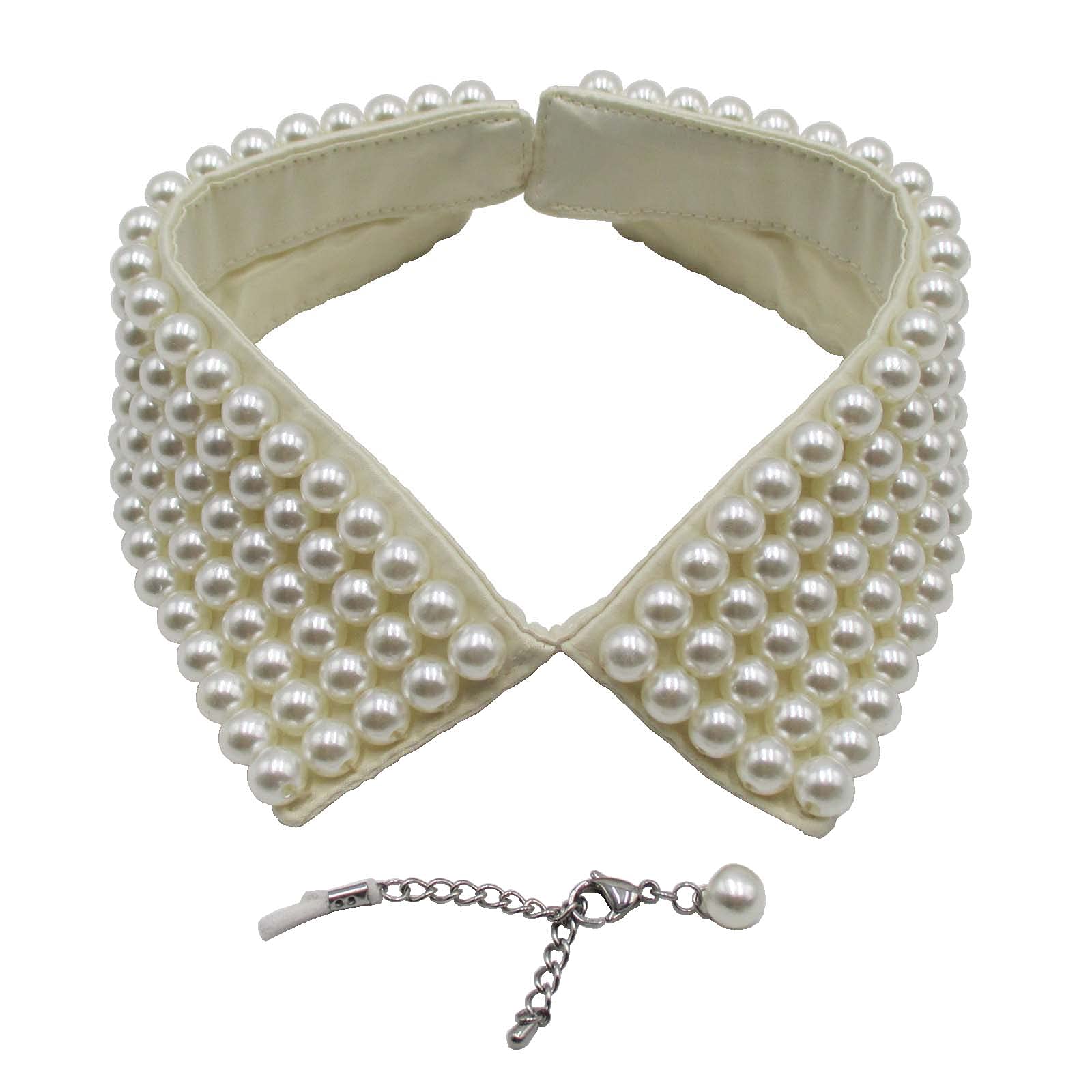 Trimscraft Collar Necklace Simulated Pearl Detachable False Collar Choker Clothing Accessory for Women (Off-white)