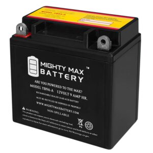 mighty max battery yb9a-a 12v 9ah 130 cca battery replaces banshee yb9-b motorcycle