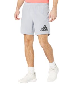 adidas men's run it shorts, halo silver, large