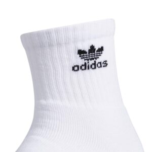 adidas Originals Trefoil Quarter Socks (6-Pair), White/Black, Medium