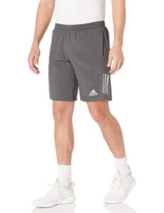 adidas men's standard own the run shorts, grey six/reflective silver, medium