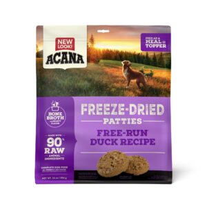 acana freeze dried dog food & topper, grain free high protein duck recipe, 14oz