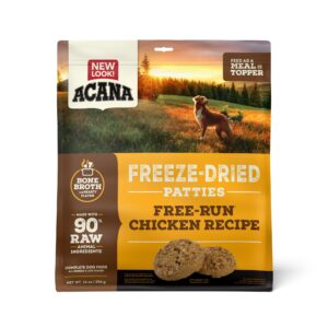 acana freeze dried dog food meal & topper, grain free high protein free-run chicken recipe, 14oz