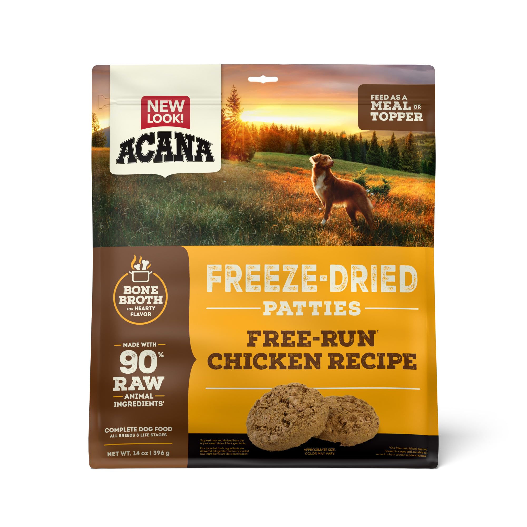 ACANA Freeze Dried Dog Food Meal & Topper, Grain Free High Protein Free-Run Chicken Recipe, 14oz