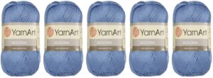 yarn art begonia 100% mercerized cotton, lot of 5 skein (pack),total 8.8 oz. each 1.76 oz (50g) / 185 yrds (169m), fine sport:2 (5351)