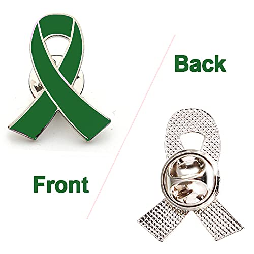 25 Pcs Green Ribbon Pin Mental Health Awareness Brooch