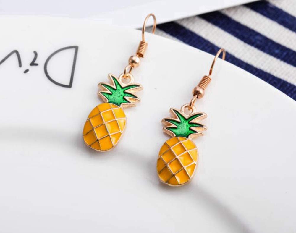 Funny Pineapple Fruit Dangle Earrings for Women Cute Pineapple Statement Love Trendy Earrings Jewelry (1 Pair)