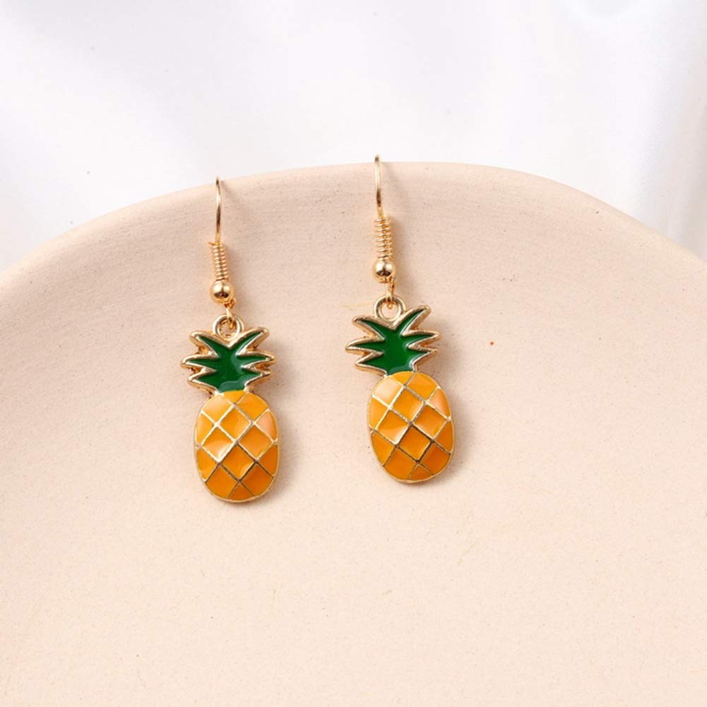 Funny Pineapple Fruit Dangle Earrings for Women Cute Pineapple Statement Love Trendy Earrings Jewelry (1 Pair)