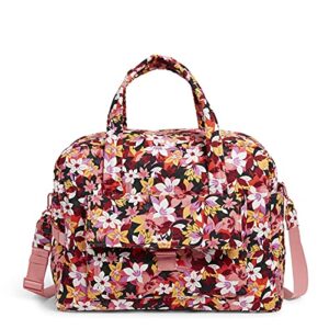 vera bradley women's cotton utility travel bag, rosa floral - recycled cotton, one size