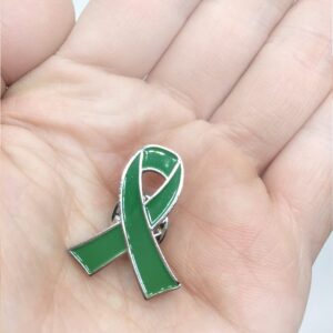 25 Pcs Green Ribbon Pin Mental Health Awareness Brooch