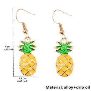 Funny Pineapple Fruit Dangle Earrings for Women Cute Pineapple Statement Love Trendy Earrings Jewelry (1 Pair)